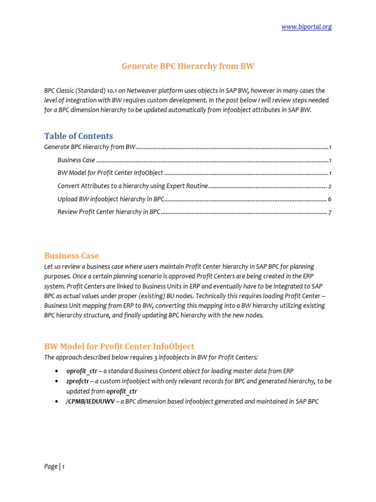 BPC BW Hierarchy | PDF | Hierarchy | Enterprise Resource Planning