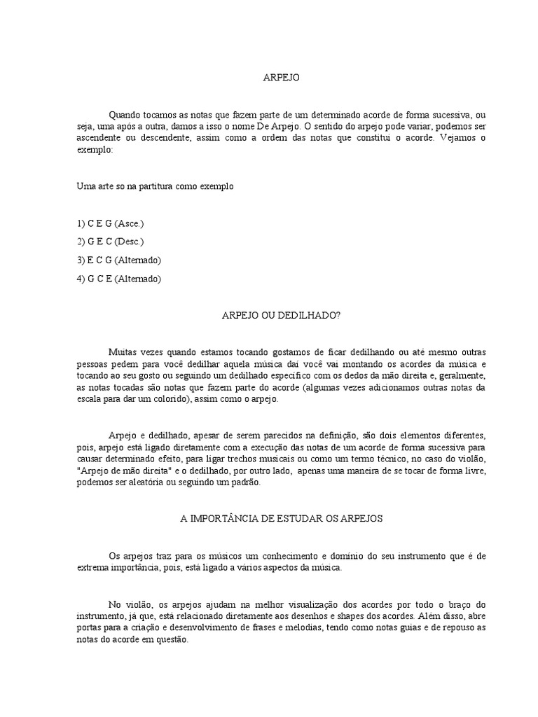 ARPEJO | PDF | Acorde (música) | Guitarras