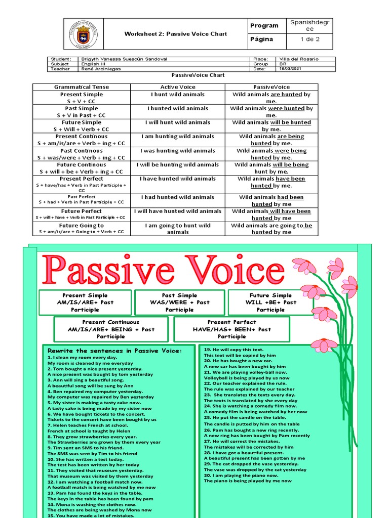 Voz Pasiva | PDF | Verb | Grammar