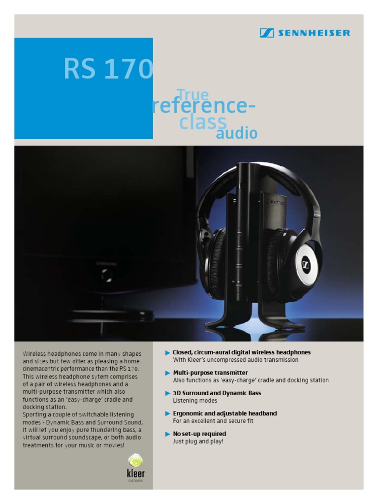 RS170 Spec Engl | PDF | Headphones | Audio Electronics