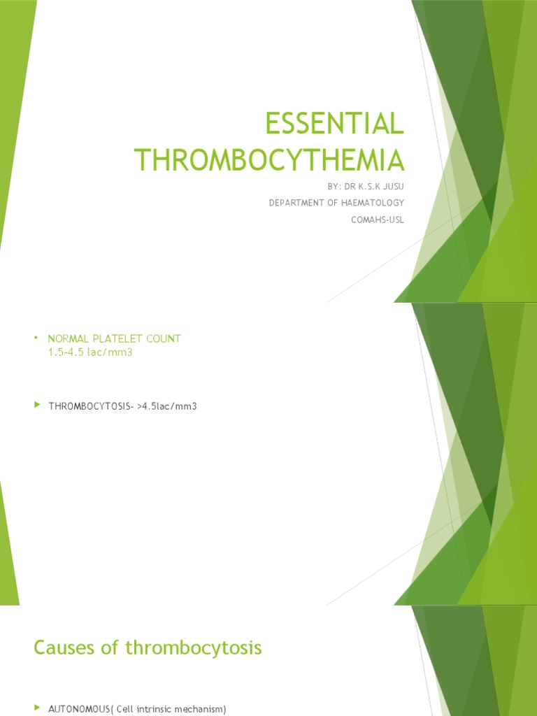 Essential Thrombocythemia Guide | PDF | Blood | Hematology