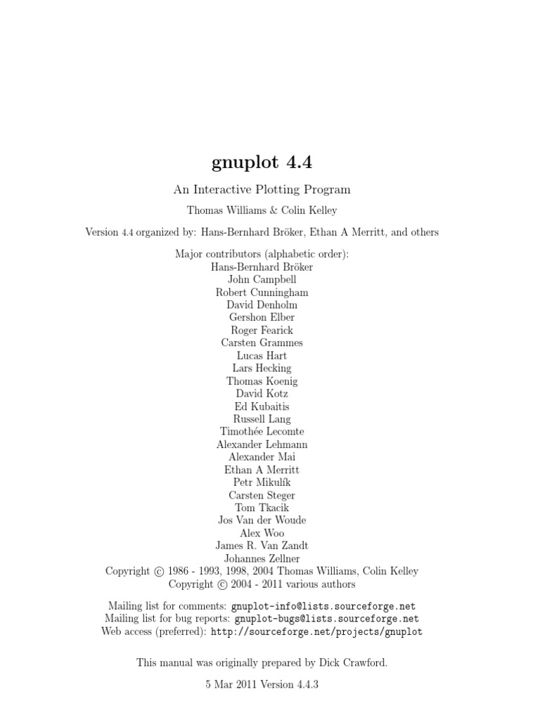 Gnuplot 4.4: An Interactive Plotting Program | PDF | Computer Engineering | Computer Science