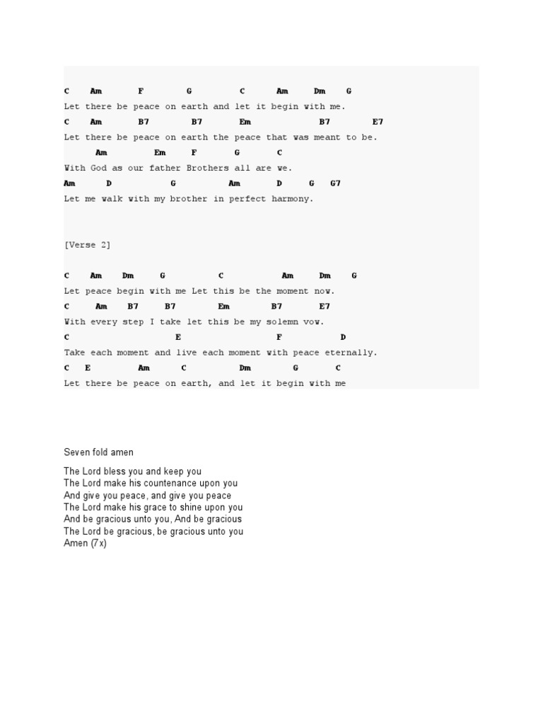 Sevenfold Amen Lyrics and Chords | PDF