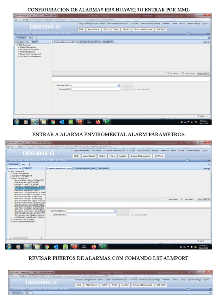 Configuracion de Alarmas de RBS Huawei Chihuahua | PDF