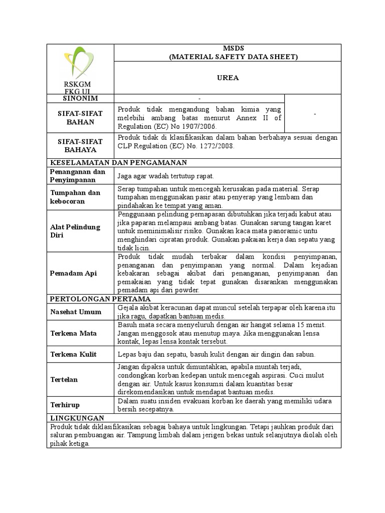 MSDS Urea | PDF
