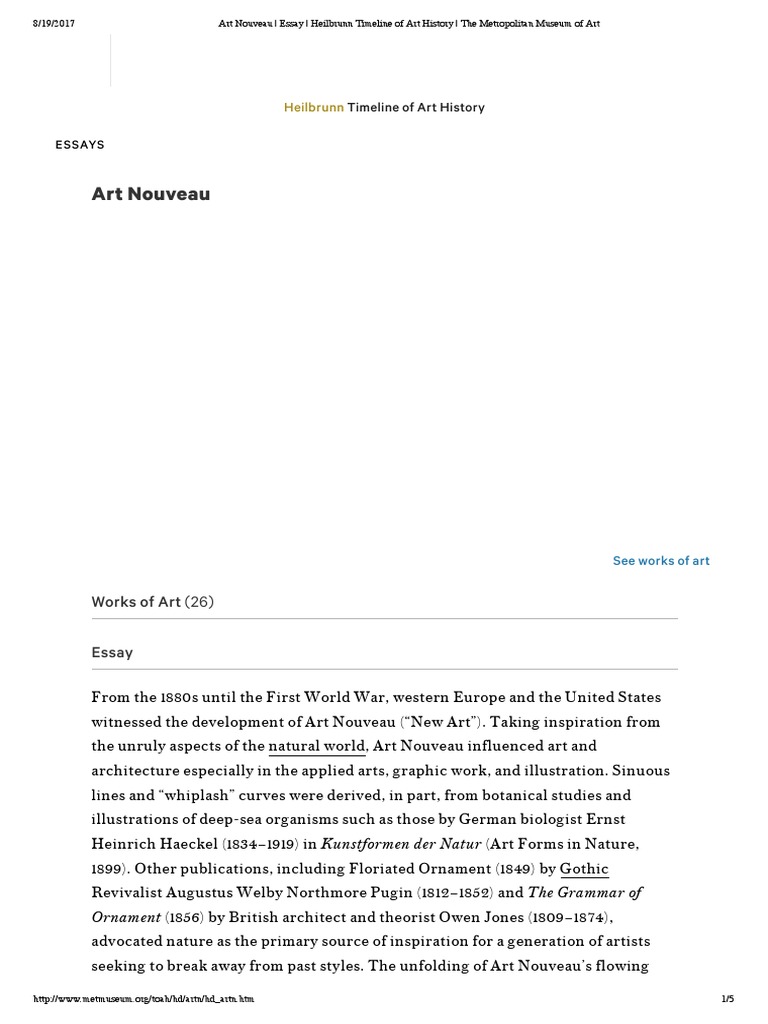 Art Nouveau Essay Heilbrunn Timeline of Art History The Metropolitan ...