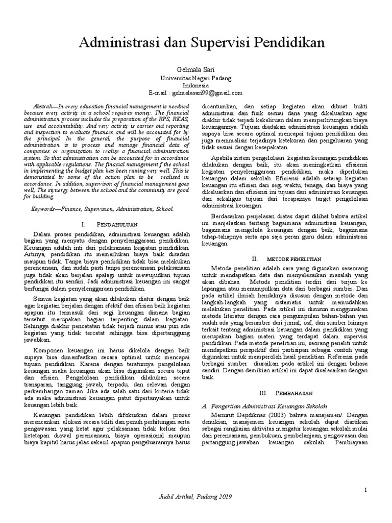 Administrasi Dan Supervisi Pendidikan | PDF
