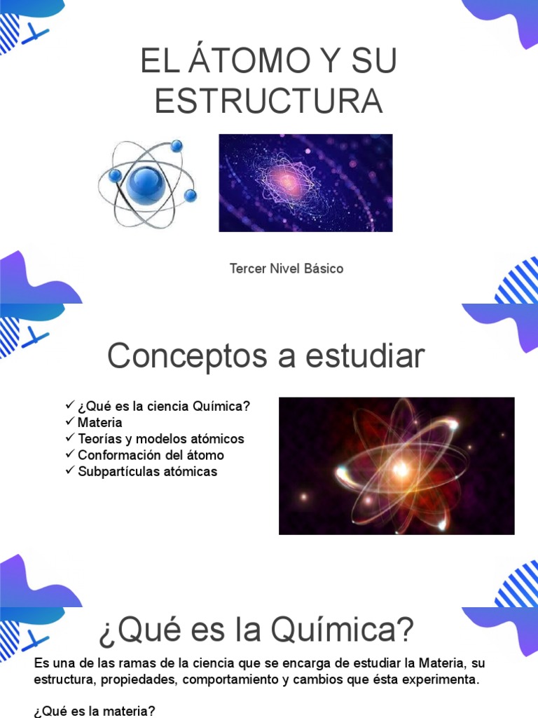 Guía Clase 1 El Átomo y Su Estructura Tercer Nivel Básico | PDF ...