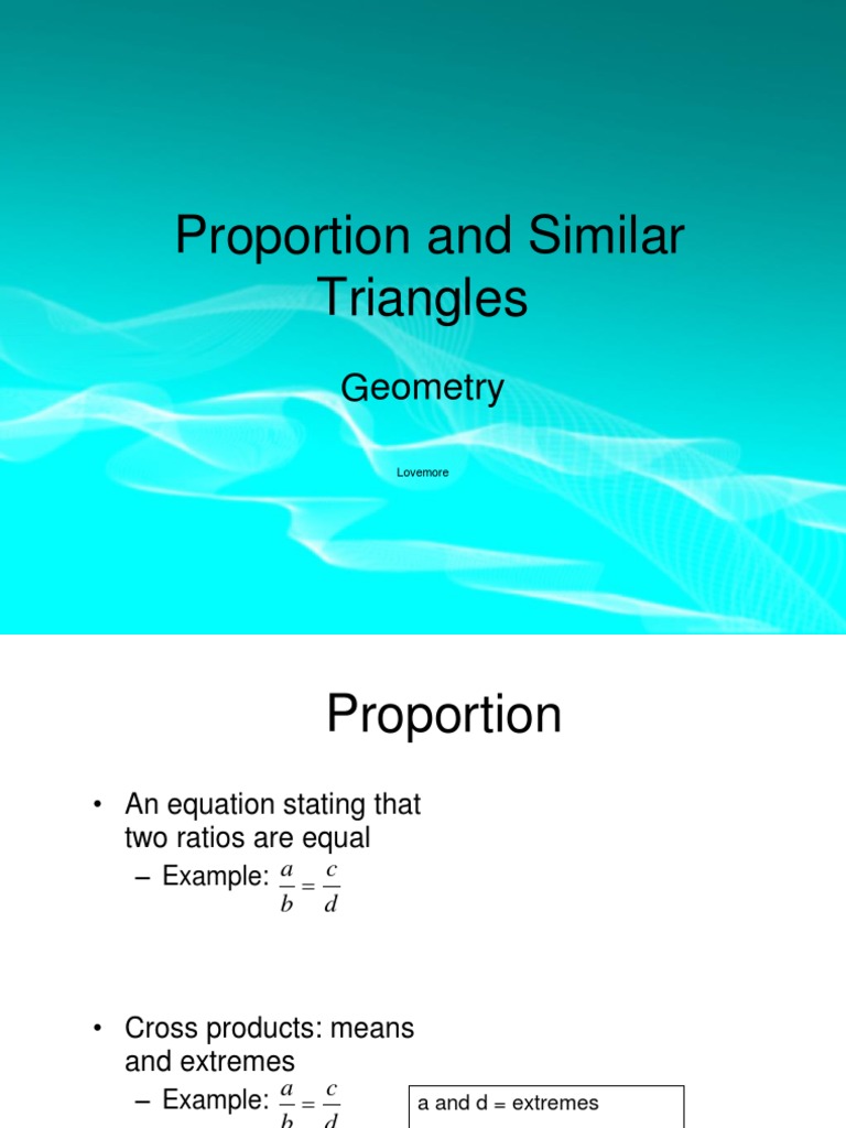 Similar Triangles and Proportions Guide | PDF | Triangle | Space