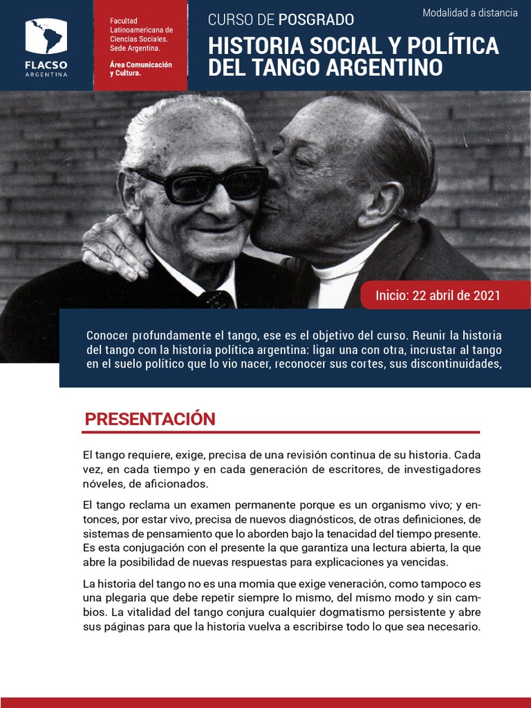 Historia Social y Política Del Tango Argentino 2021 | PDF | Musica ...