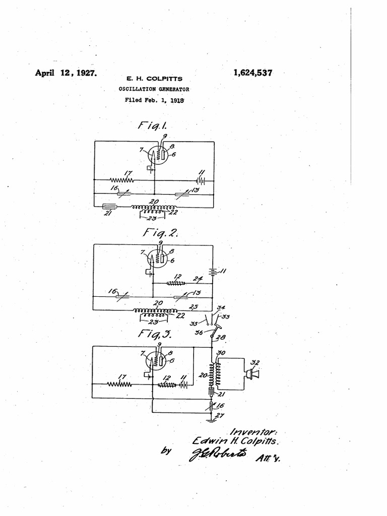 Patente Del Señor Edwin H. Colpitts 1918 US1624537 | PDF | Anode | Cathode