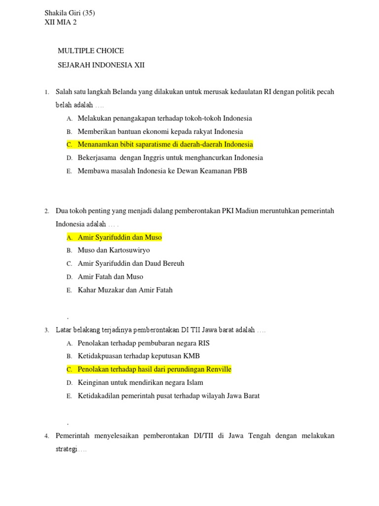 Latsol Sejarah Us Shakila | PDF