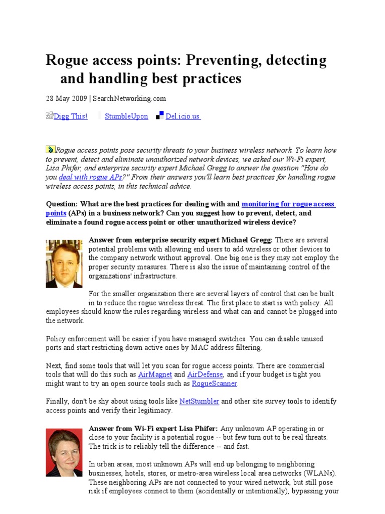 Rogue Access Points | PDF | Osi Model | Wireless Lan