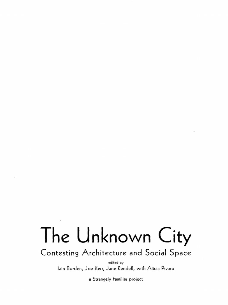 The Unknown City | PDF