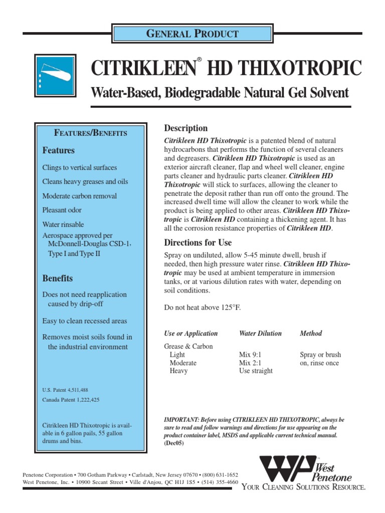 Citrikleen HD Thixotropic: Water-Based, Biodegradable Natural Gel ...