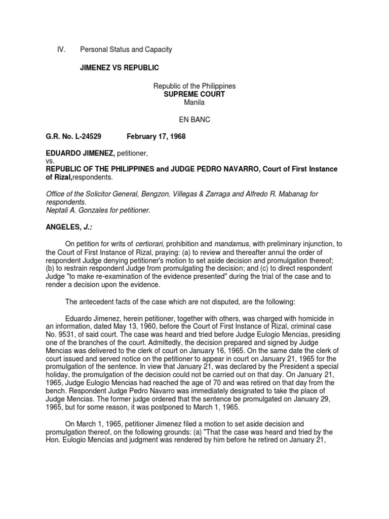 PRIL - Cases in The Syllabus - Part Three II - Personal Status To ...