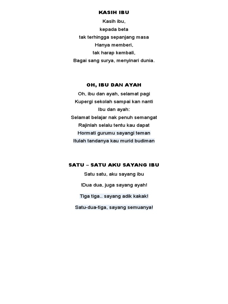 Lirik Lagu Ibu | PDF