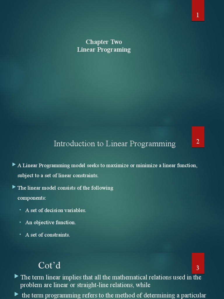 Chapter 2 LP-3 | PDF | Mathematical Optimization | Linear Programming