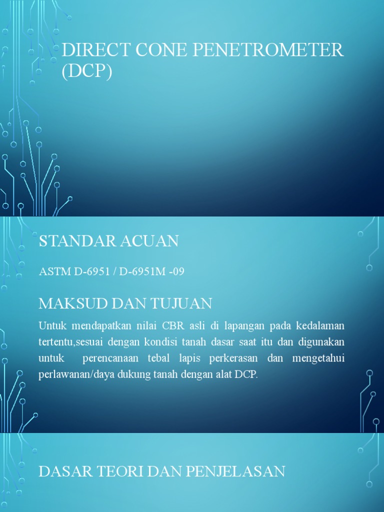 Metode Pengujian CBR Lapangan Menggunakan Alat Direct Cone Penetrometer ...