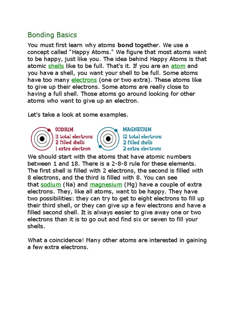 Bonding Basics | PDF | Ionic Bonding | Chemical Bond