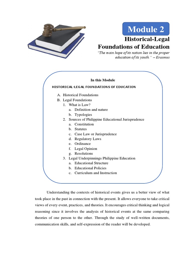 Historical-Legal Foundations of Education | PDF | Intellectual Property ...
