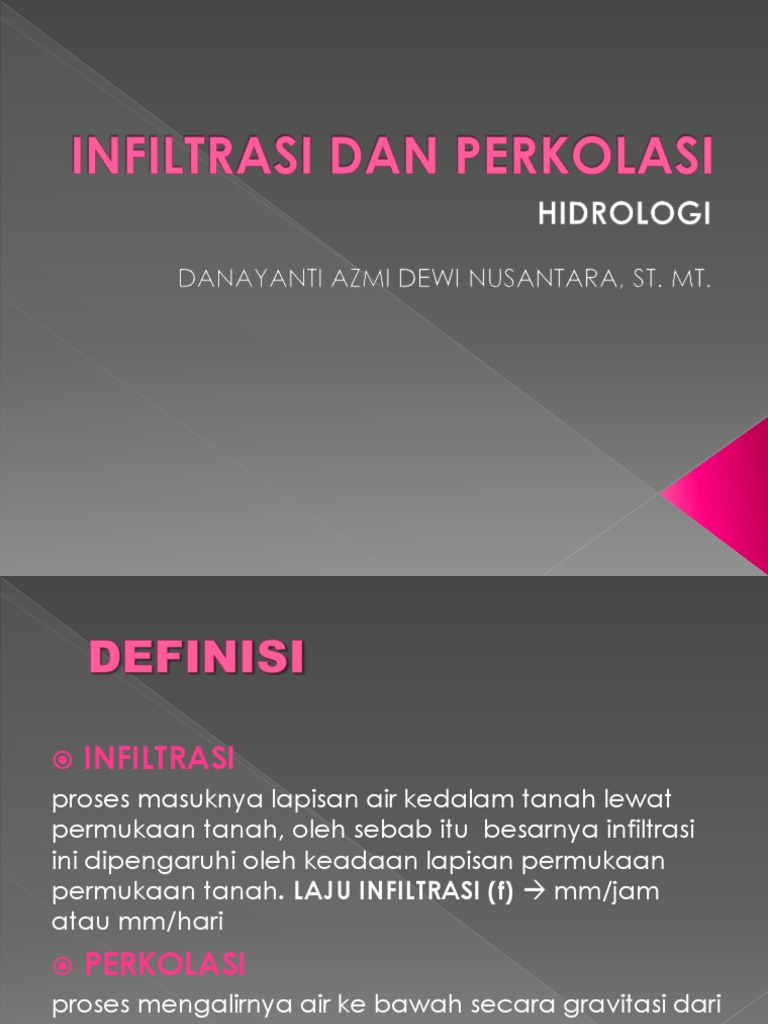 05 Infiltrasi & Perkolasi | PDF
