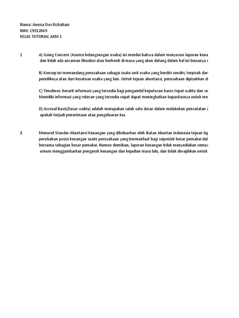 Akm Tutorial | PDF | Pengelolaan Keuangan & Uang