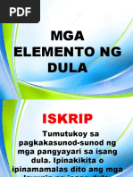 Elemento NG Dula at Uri NG Dula Ayon Sa Paksa o Nilalaman | PDF