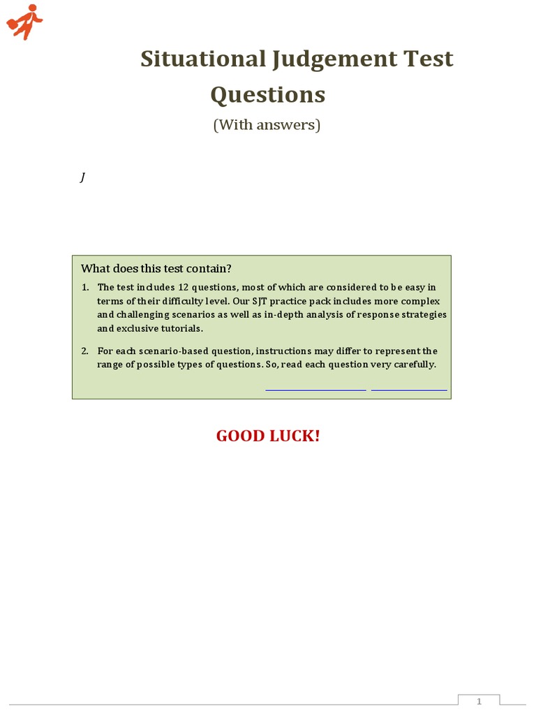 Situational Judgement Questions Answers | PDF | Human Nature | Business