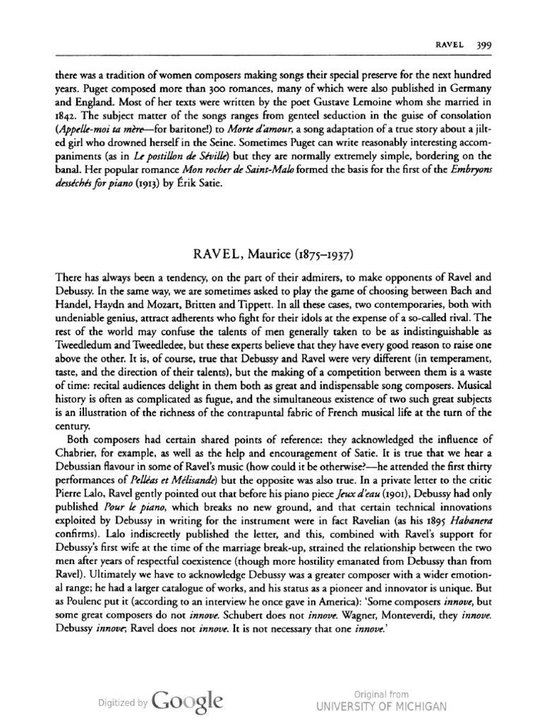 Graham Johnson - Ravel | PDF