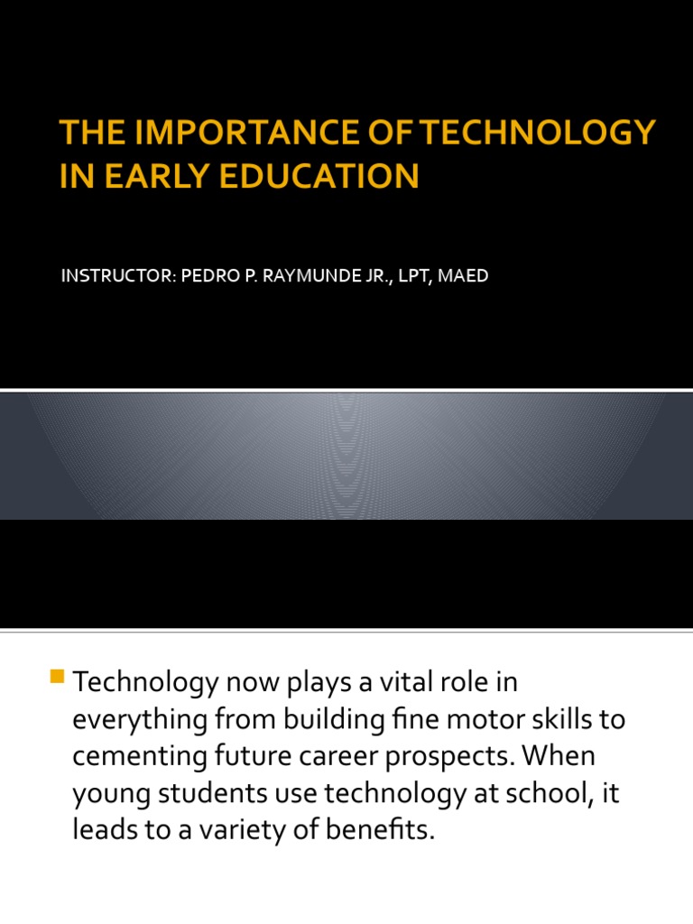 Lesson 3 The Importance of Technology in Early Education | PDF
