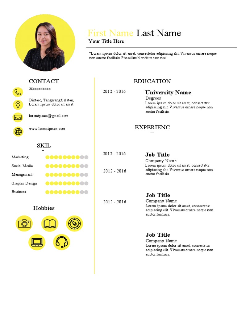 Glints CV Template | PDF