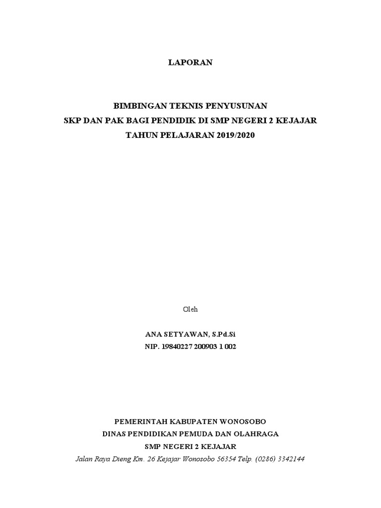 Laporan PD Bimtek SKP PKG PKB Pak Anas | PDF | Karier & Perkembangan