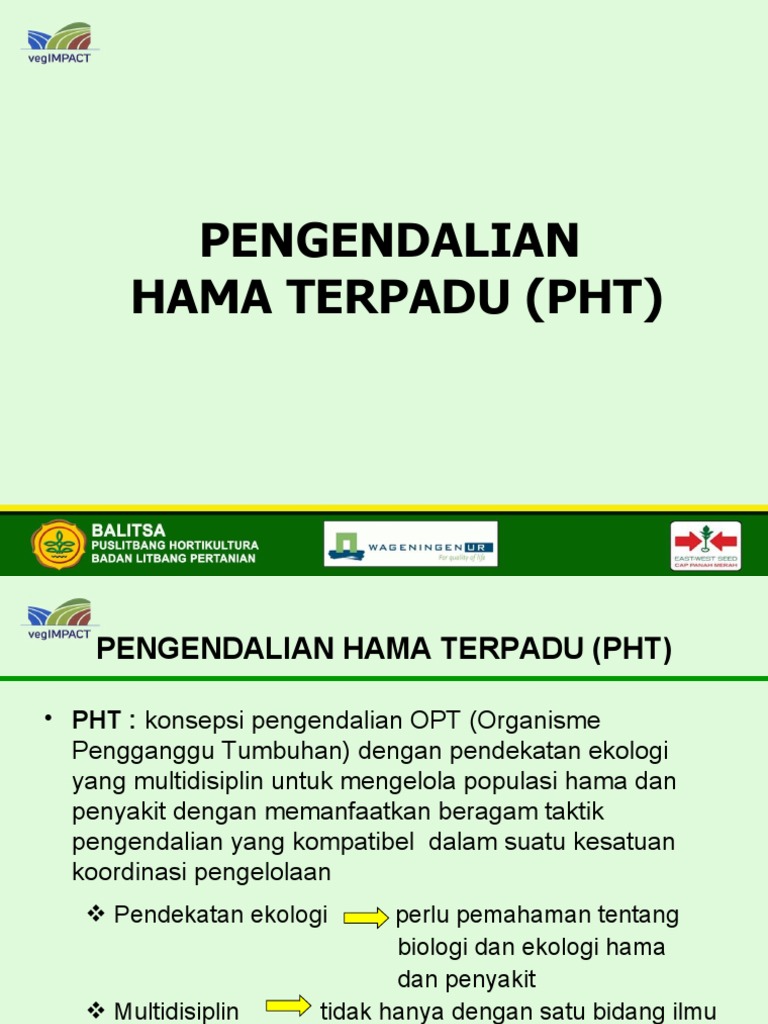 Prinsip dan Taktik PHT dalam Pertanian | PDF