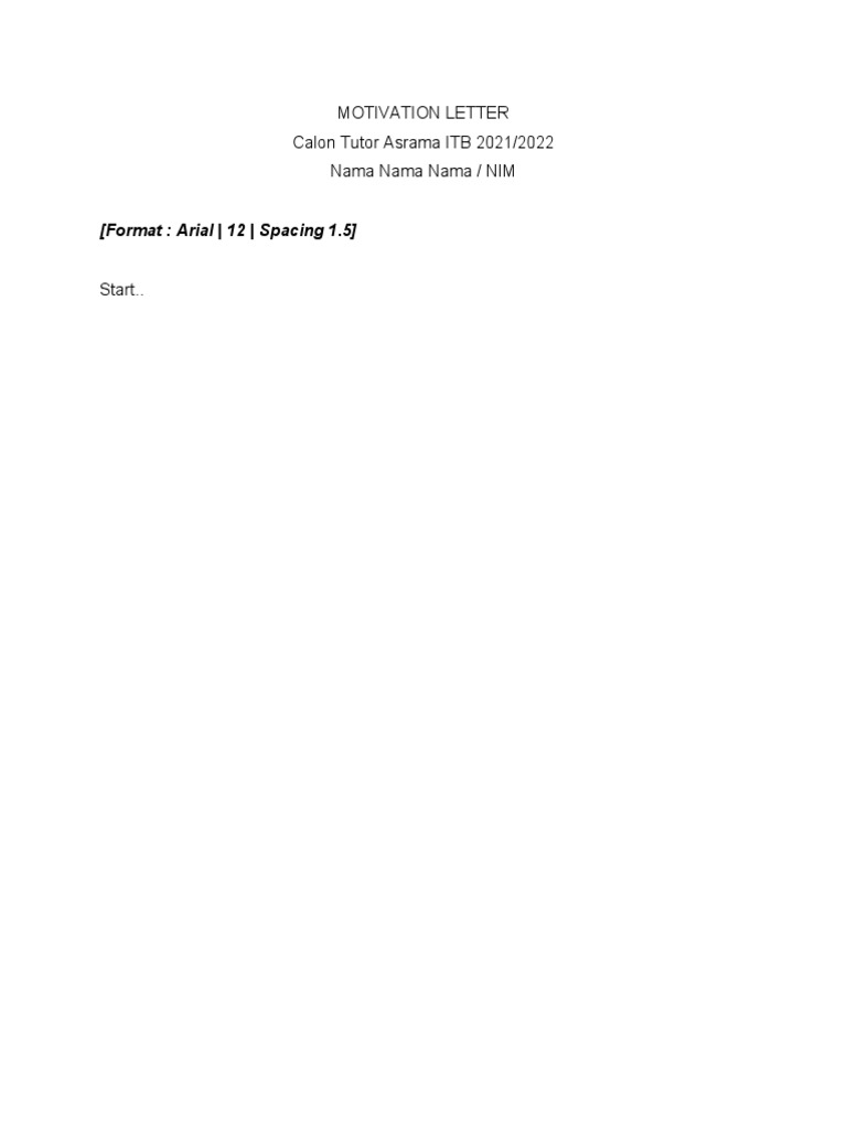 Format Motivation Letter | PDF