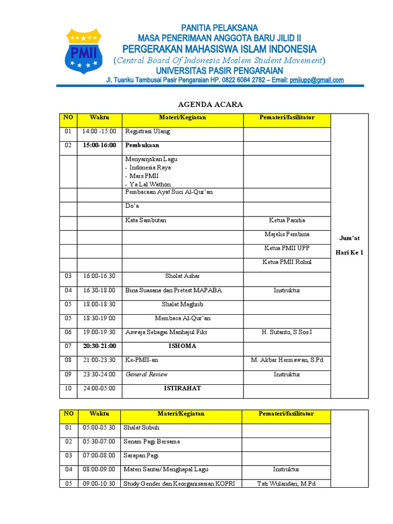 Proposal Mapaba Pmii Upp | PDF
