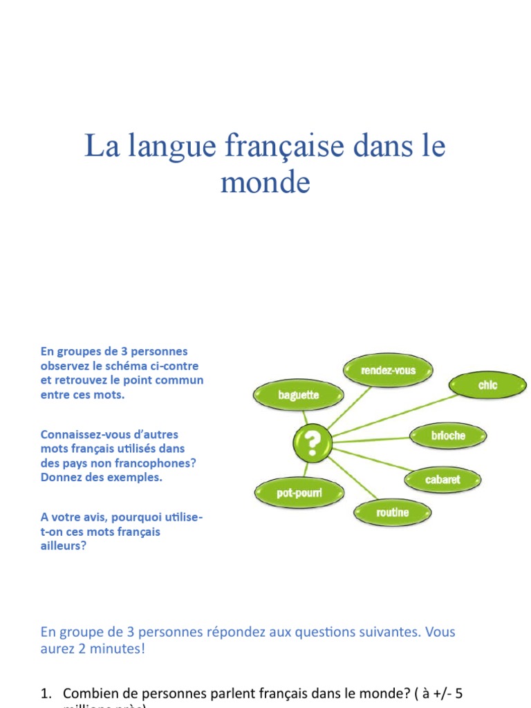 La Langue Francaise Dans Le Monde | PDF | Arts du langage et discipline