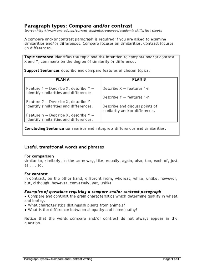 Compare and Contrast Writing | PDF | Plants | Homeopathy