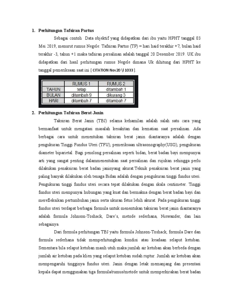 Perhitungan Tafsiran Partus | PDF | Kesehatan Holistik