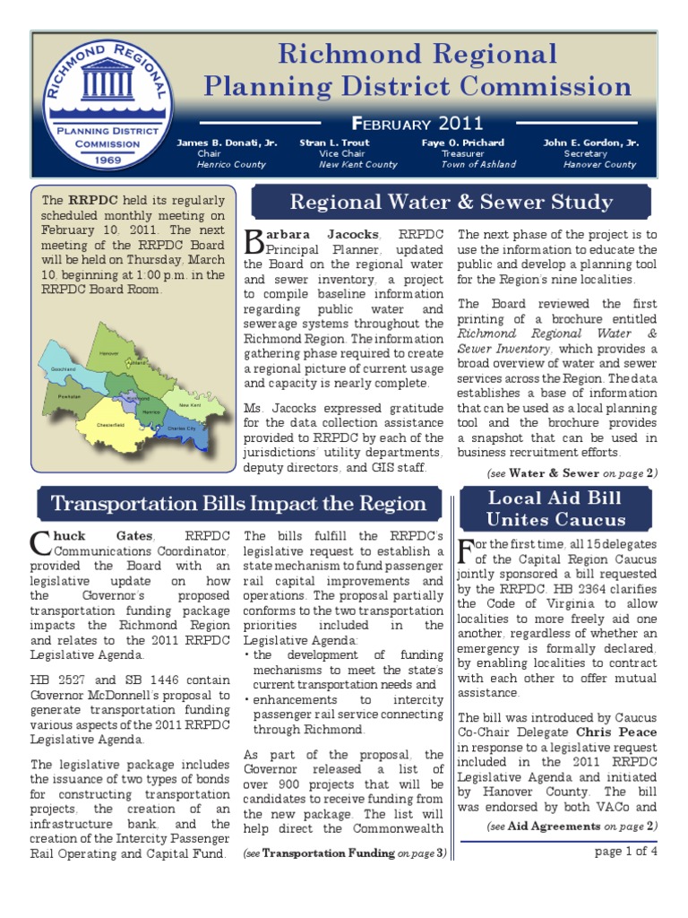 RRPDC February 2011 Meeting Summary | PDF | Richmond | Sanitary Sewer