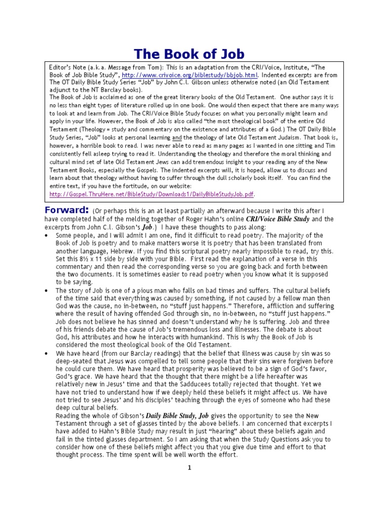 The Book of Job | Download Free PDF | Book Of Job | Book Of Proverbs
