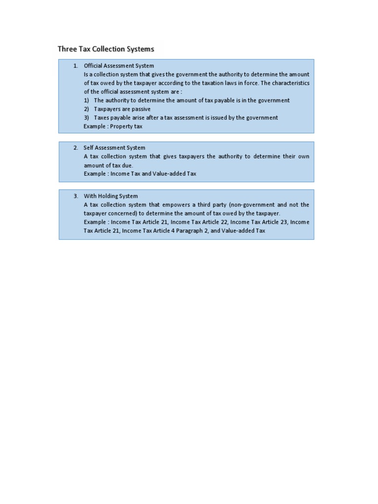 Three Tax Collection System | PDF
