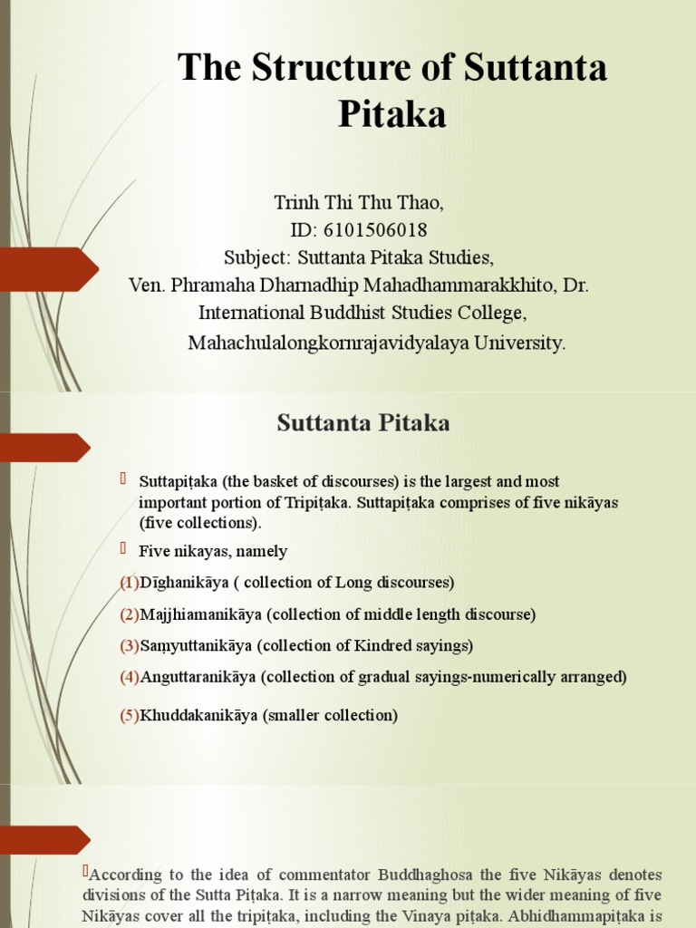 The Structure of Suttanta Pitaka | PDF | Buddhist Texts | Gautama Buddha