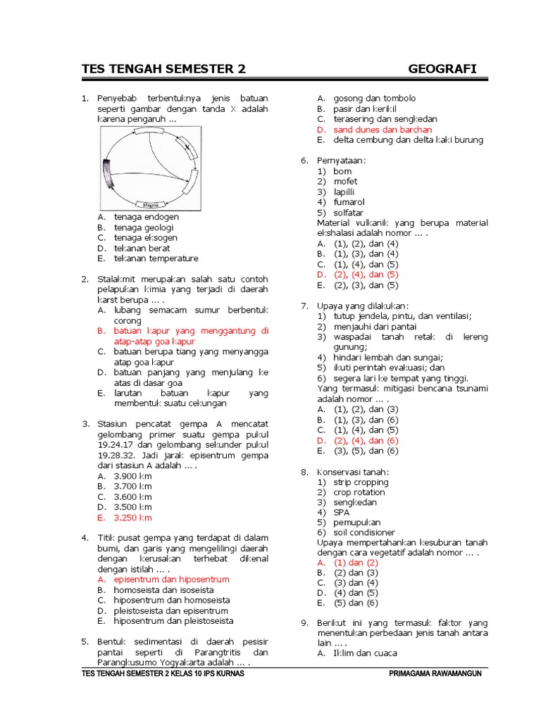 TTS 2 Kelas 10 Ips - Geografi | PDF