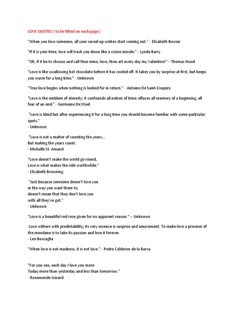 Love Quotes | PDF