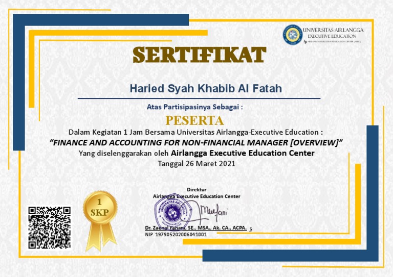 Sertifikat Haried Syah Khabib Al Fatah | PDF