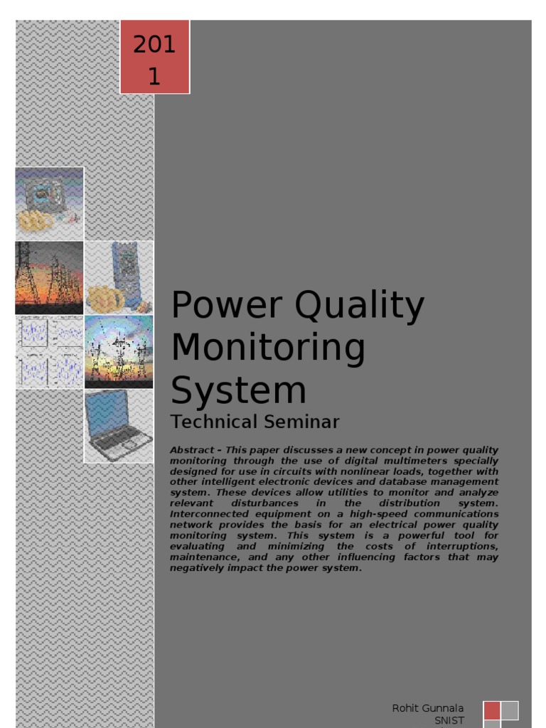 Power Quality Monitoring System With Page Cover | PDF | Electrical ...