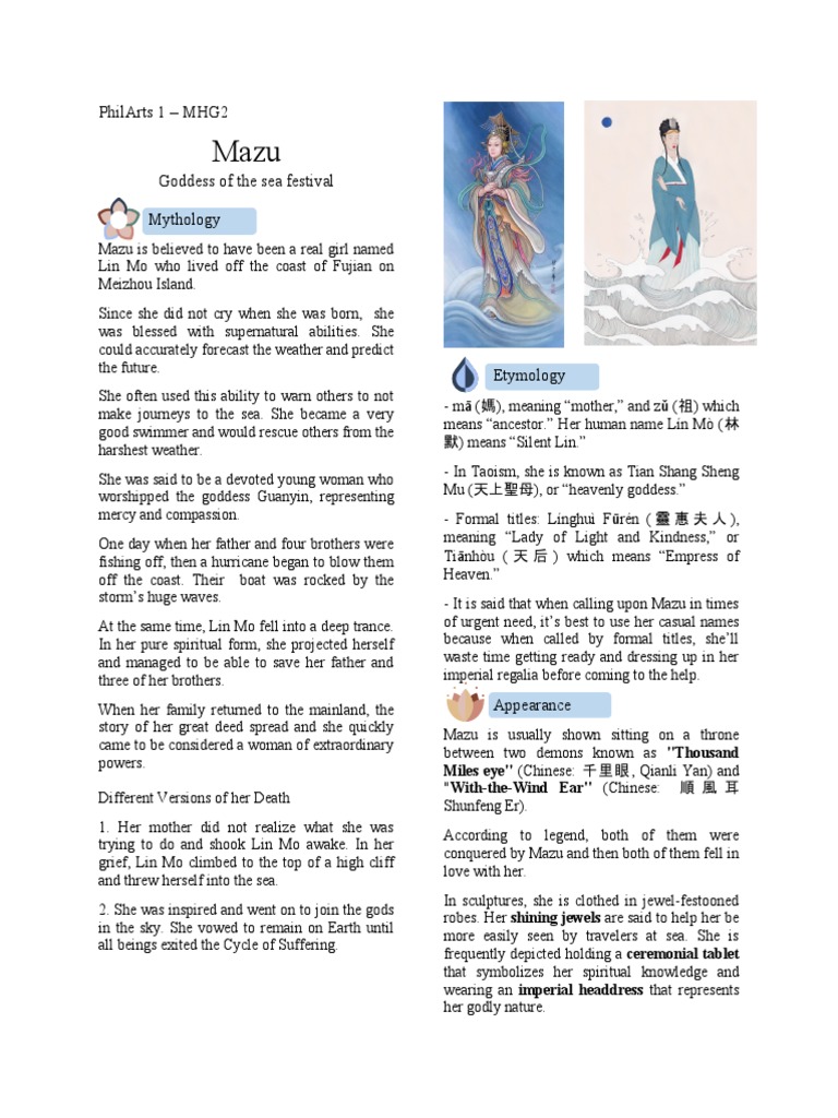 Mazu: Goddess of the Sea in Mythology | PDF | East Asian Religions ...