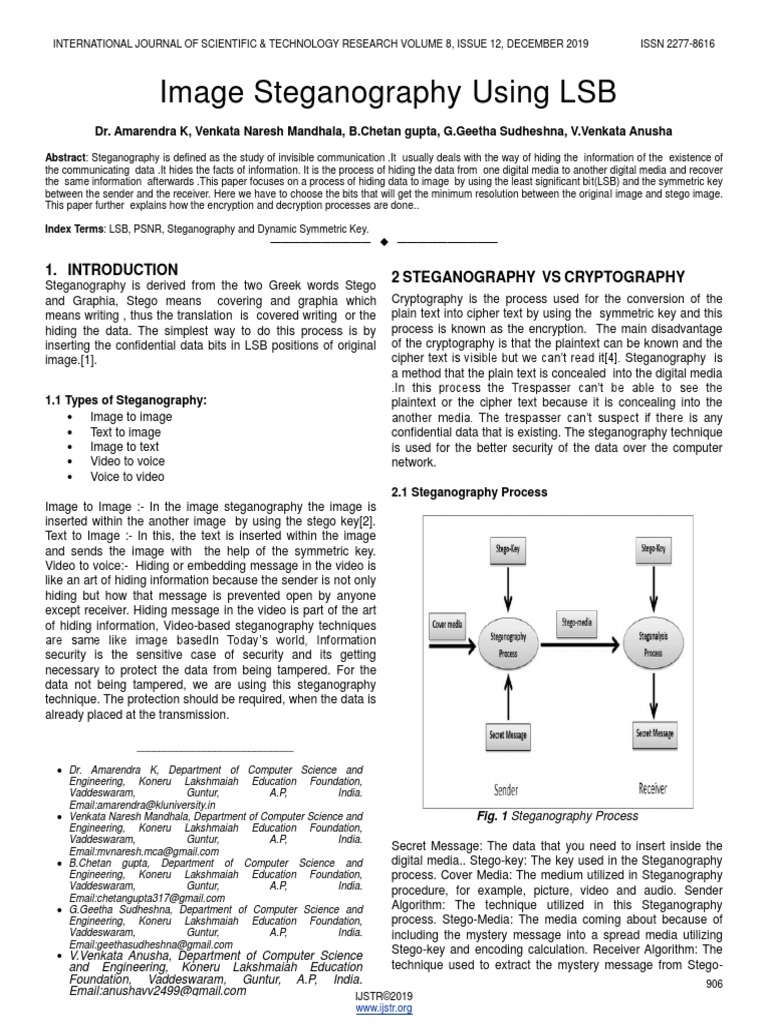 Image Steganography Using LSB | PDF | Cryptography | Applied Mathematics