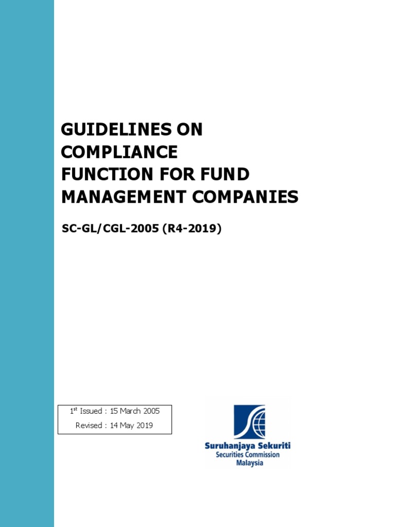 Guidelines On Compliance Function For Fund Management Companies | PDF ...